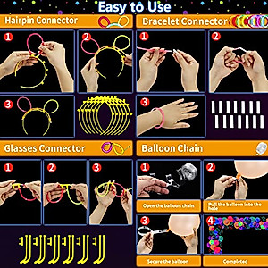 192 Pcs Glow in The Dark Party Supplies - Include Let's Glow Neon Party Backdrop, Neon Balloons, Tablecloth, Glow Sticks Party Pack, Glow Party Supplies Blacklight Neon Party Decorations