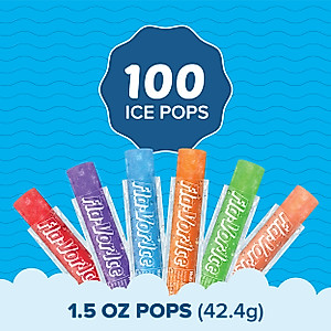 Fla-Vor-Ice Popsicle Variety Pack of 1.5 Oz Freezer Bars, Assorted Flavors, 100 Count