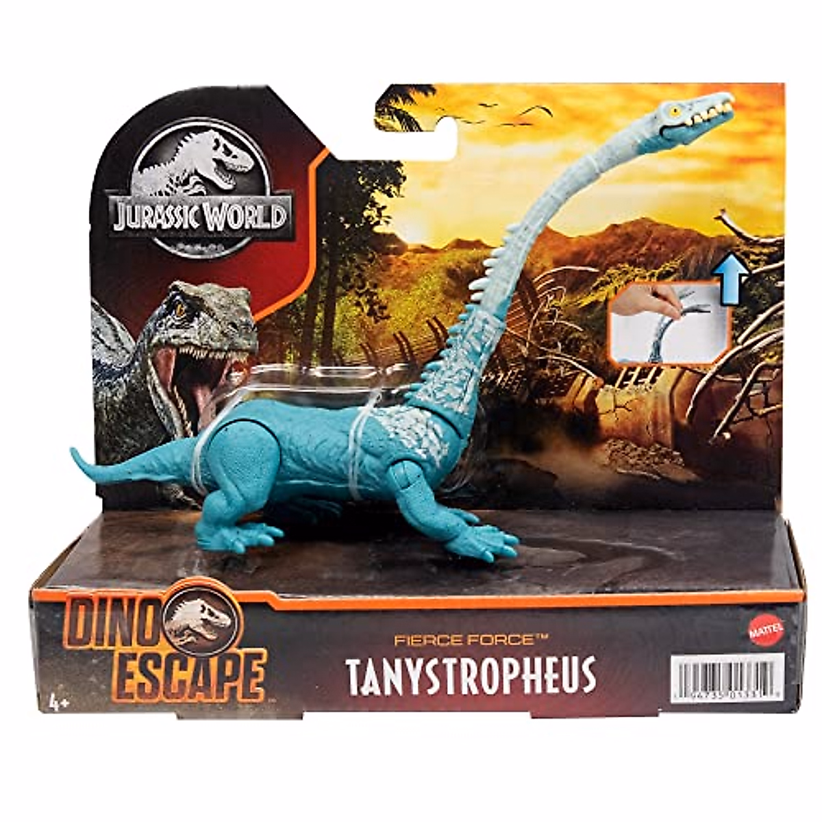 Jurassic World Fierce Force Tanystropheous Camp Cretaceous Authentic Dinosaur Strike Motion Action Figure, Movable Joints, Gift 3 Years & Older