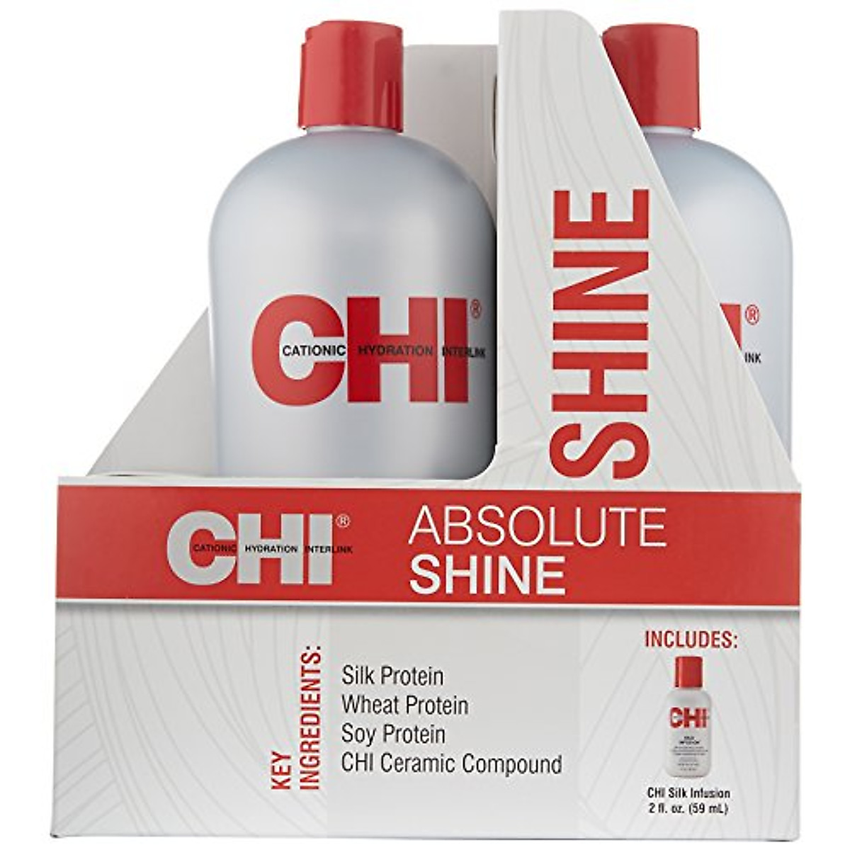 CHI Infra Shampoo 32oz , Infra Treatment 32oz & Silk Infusion 2oz Kit