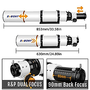 SVBONY SV503 Telescope, 102ED F7 Extra Low Dispersion Achromatic Refractor OTA, Micro-Reduction Rap Focuser, for Astrophotography