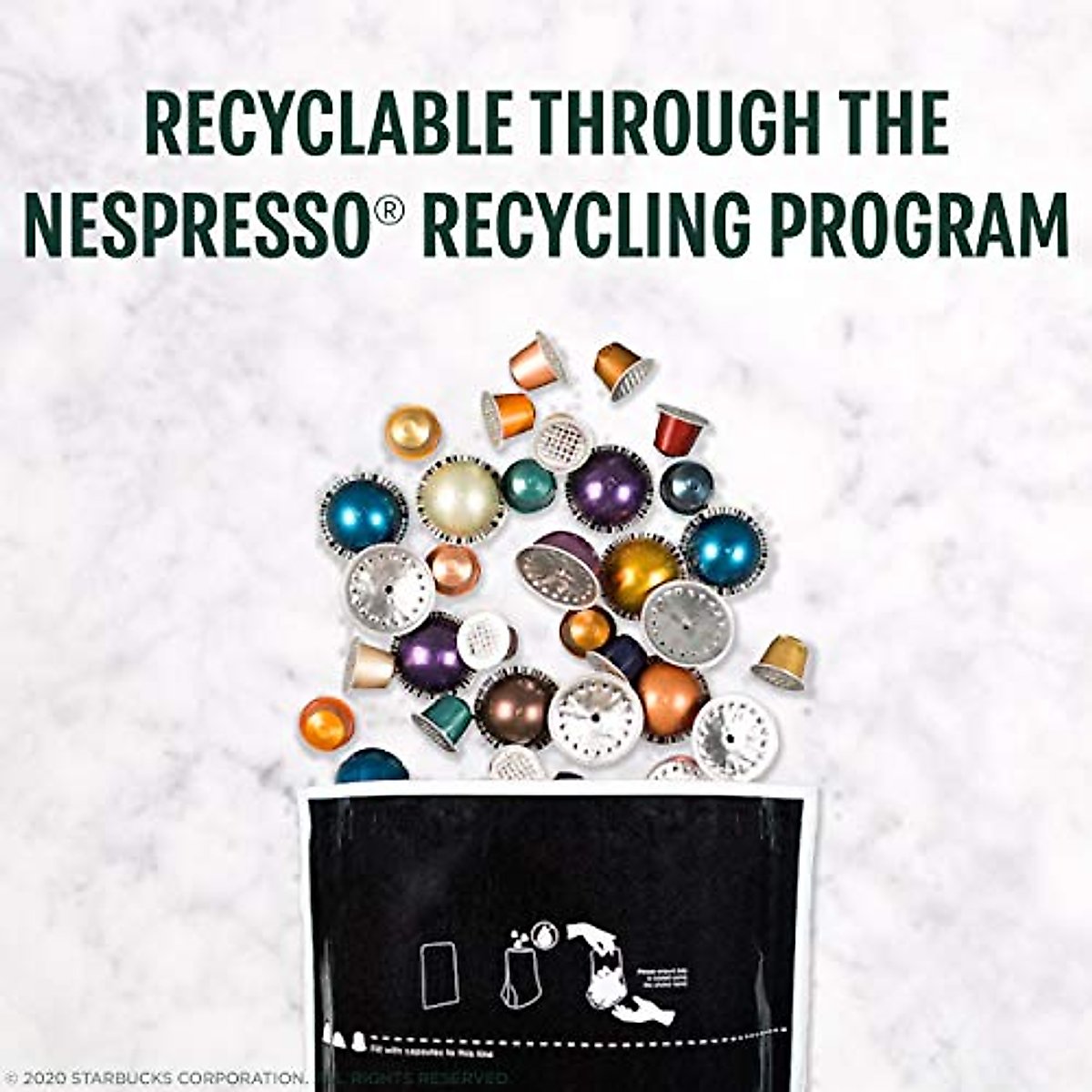 Starbucks by Nespresso Dark Roast Espresso (50-count single serve capsules, compatible with Nespresso Vertuo Line System)