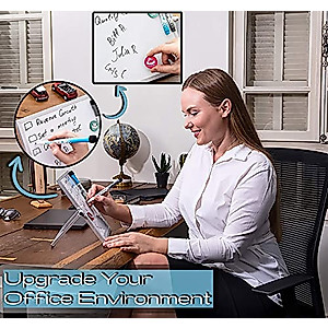 Small White Board 10"X10" - Desktop Dry Erase Whiteboard with Stand, 3 Markers, 4 Magnets & Eraser - Tabletop Double-Sided Portable Mini White Board Easel for Office Desk, Kids Home School Students