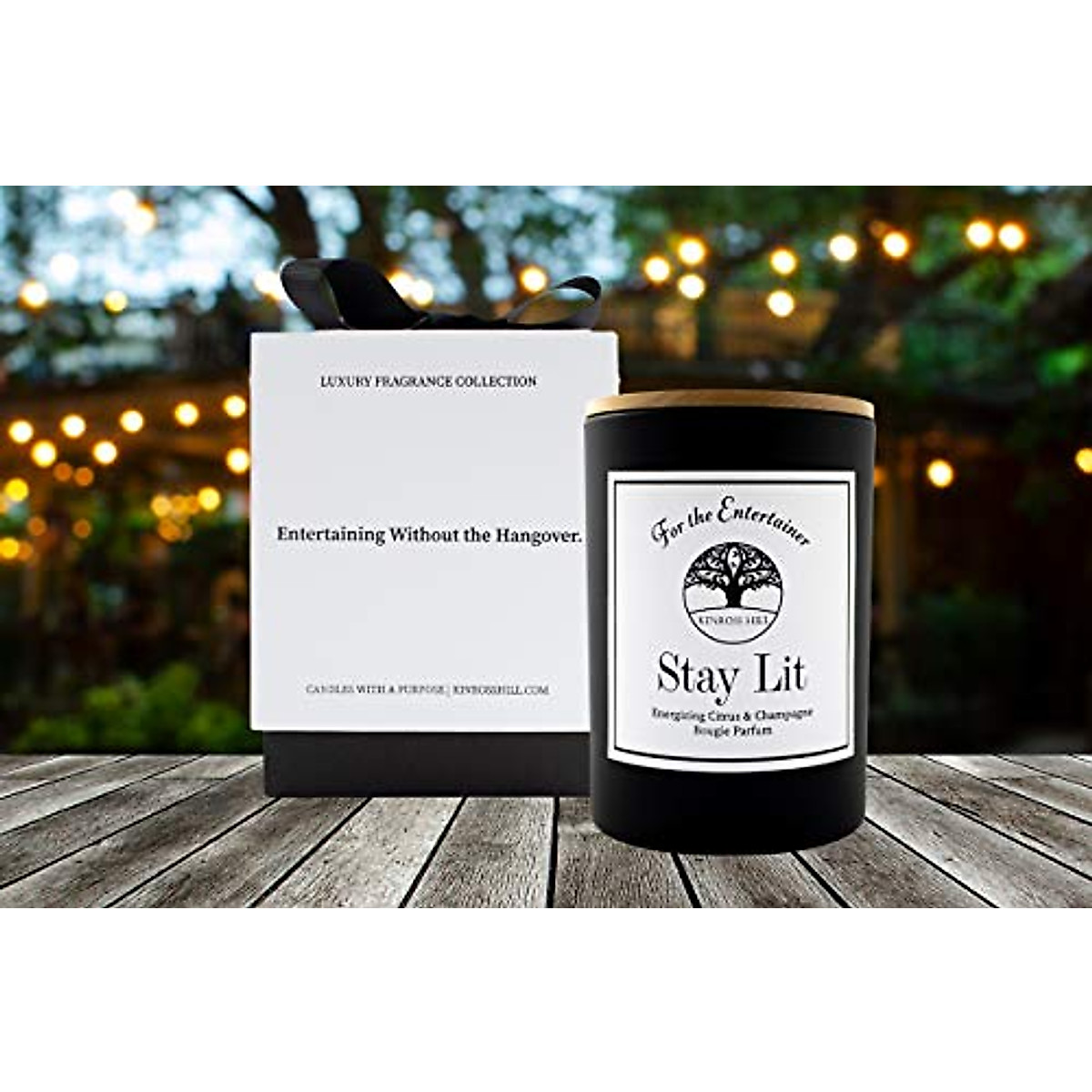 Stay Lit - Citrus & Champagne Scent, Natural Soy Wax Candle, Funny Witty Gift Box for Women Girlfriend Men, Luxury Long Lasting, Aromatherapy, Gag, Joke, Hostess, New Home, House Warming Present, 9 oz