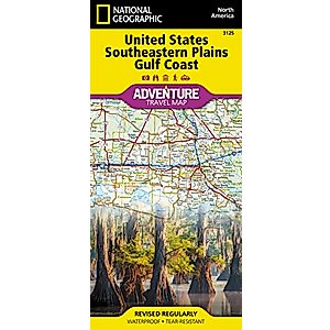 United States, Southeastern Plains and Gulf Coast Map (National Geographic Adventure Map, 3125)