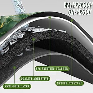 Bulijojo Anti Fatigue Kitchen Floor Mats Set of 2 Waterproof Kitchen Sink Runner Rug Standing Mat Cushioned Kitchen Rugs Comfort Doormat 17"x47"+17"x28" (Moss Green)