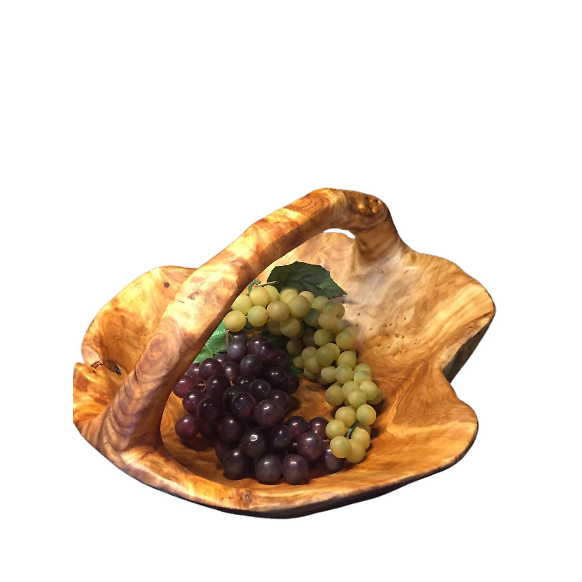 Live Edge Wood Basket with Handle (Large 14-15")