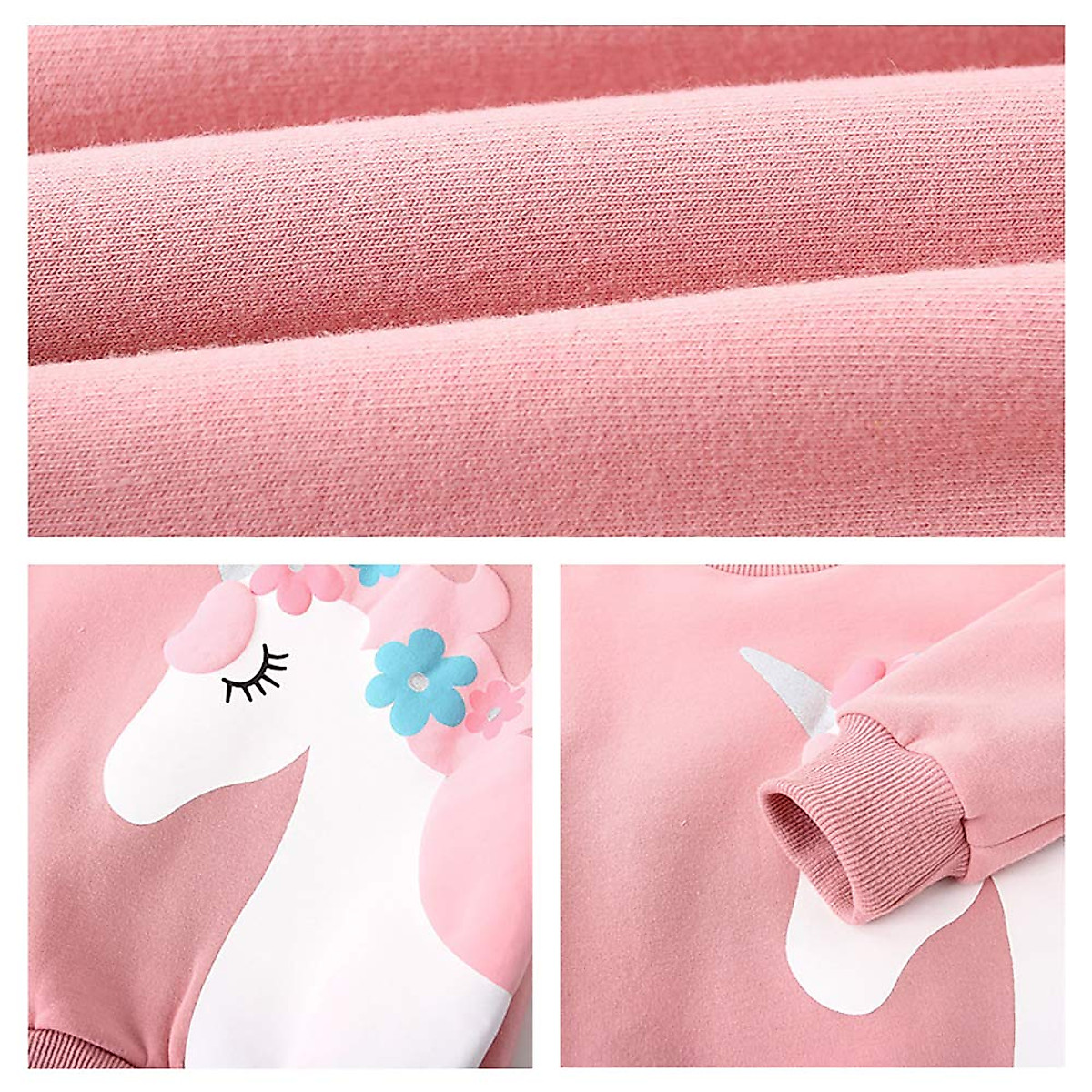 WELAKEN Fleece Unicorn Sweatshirts for Girls Toddler & Kids II Little Girl's Pullover Tops Sweaters & Hoodies 8 Years