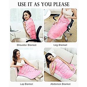 Cottonblue Weighted Blanket 7lbs for Adults, Luxury Crystal Velvet Weighted Lap Blanket for Relaxation, Lounging, Sleeping & Travel -Household Machine Washable, Pink, 29" x 24"