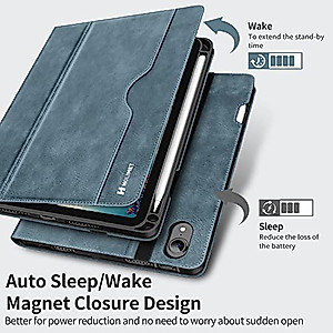 iPad Mini 6th Generation Case 2021 with Pencil Holder Front Pocket Strap Soft Back Smart Cover for iPad Mini 6 PU Leather Folio Stand, Supports Pencil 2 Charging, Auto Sleep/Wake