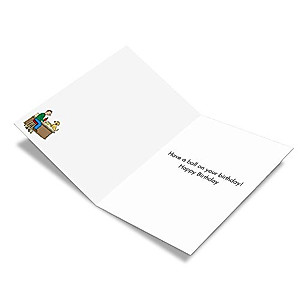 NobleWorks - 1 Funny Animal Card for Birthdays - Pet Cat and Dog Humor, Birthday Notecard with Envelope - Dog Customer C3672BDG