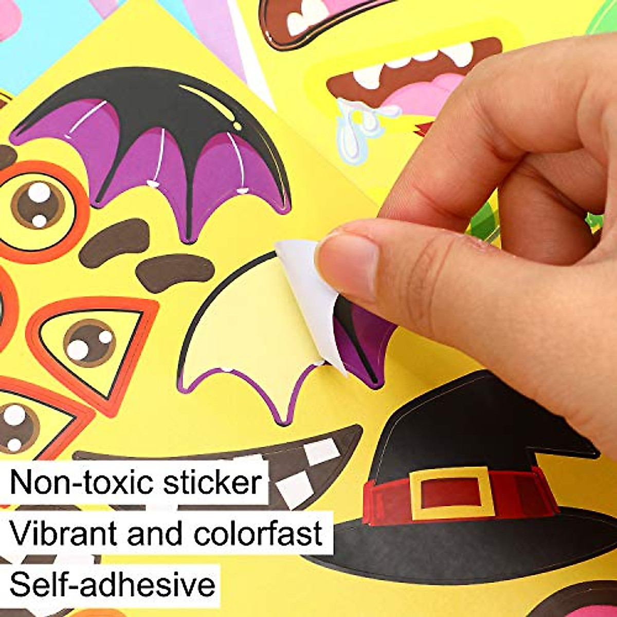 24 Pieces Halloween Make-a-face Sticker Mix and Match Sticker Make Your Own Stickers Halloween Party Games for Birthday Party Decorations Halloween Party Supplies Make a face