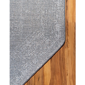 Rugs.com Monte Carlo Collection Rug – 5' Octagon Dark Gray Medium Rug Perfect for Living Rooms, Kitchens, Entryways