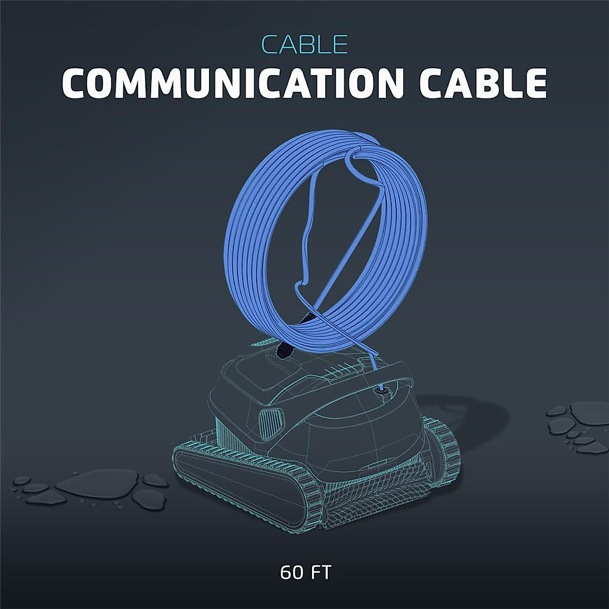 Dolphin Genuine Replacement Part — Durable 60 FT Blue Cable for Agile Robot Movement — 9995885-DYI