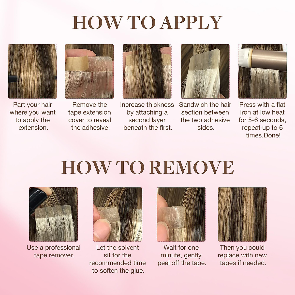 GOO GOO Hair Extension Tape Double Sided Adhesive Replacement Tape, Professional Strong Tapes for Tape in Hair Extensions 72pcs, 1.6 * 0.3inch per Piece