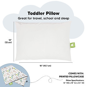 KeaBabies Toddler Pillow with Pillowcase and Toddler Pillowcase for 13X18 Pillow - 13x18 My Little Dreamy Pillow - Organic Toddler Pillow Case for Boy, Kids - Organic Cotton Toddler Pillows