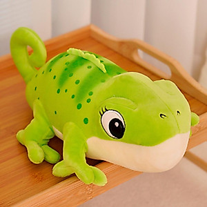 OUKEYI 11.8 Inch/30cm Lizard Plush Pillow, Cute Chameleon Plush Doll, Kawaii Stuffed Animal Lizard Plush Toy Hugging Pillow,Cute Sofa Room Decoration, Gifts for Kids Boys Girls (green)
