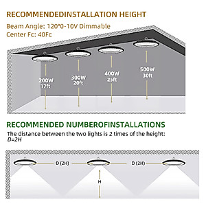6 Pack UFO LED High Bay Light, 200W LED High Bay Light, 5000K,28,000LM, 5 ft Cable with US Plug UL Certified Plug, IP65 Commercial Warehouse Area Light for Wet Location Area, Workshop, Garage