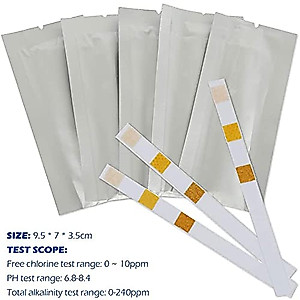 100 Pcs 2 Bottles 3 in 1 Test Strips, Pool Spa Hot Tub Water Test Strips Dip Test Strips for Swimming Pool,Test Total Hardness,Free Chlorine,Bromine,Total