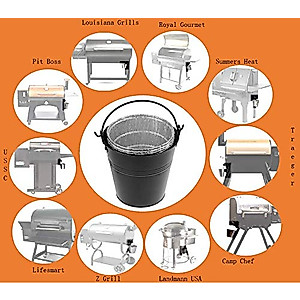 Firsgrill 15-Pack Liners & Replacement Traeger HDW152 Drip Grease Bucket for Traeger 20/22/34, Pit Boss, etc Pellets Smoke (Black 15)