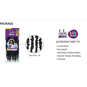Sensationnel Crochet Braids Lulu Mini Pre-Looped 2X Passion Twist 10" (1-pack, 2)