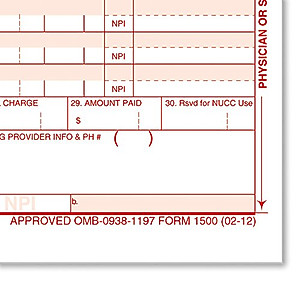 ComplyRight CMS 1500 Healthcare Billing Form - 02/12, Laser, 2500-Count (CMS12LC)