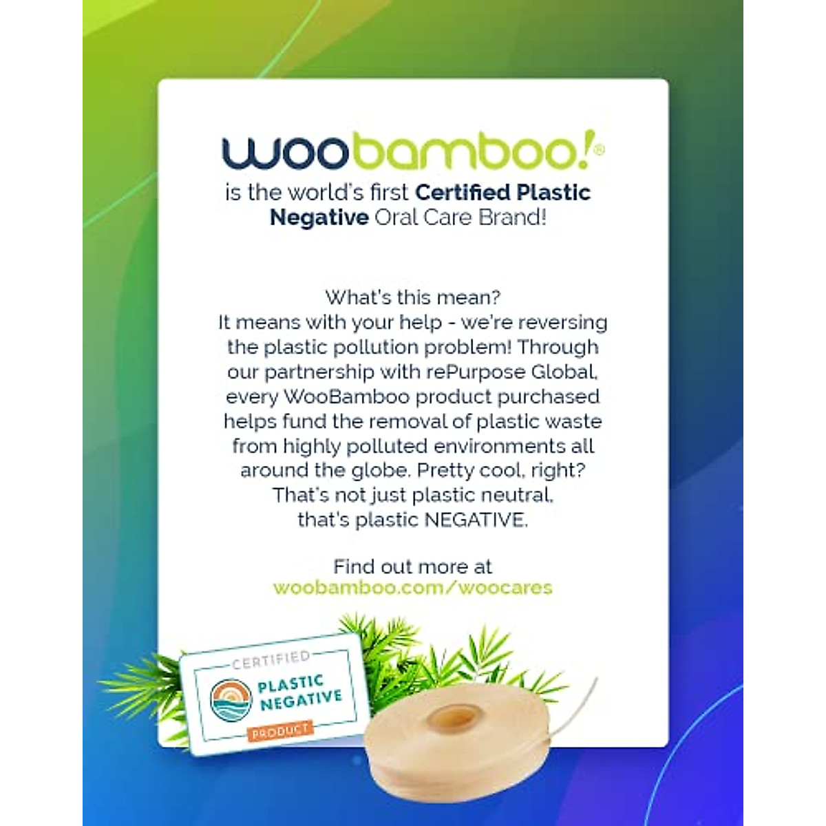 WooBamboo! Biodegradable Silk Dental Floss: 2-Pack Bundle