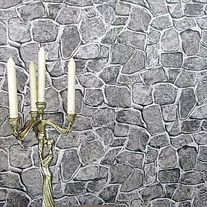 Yifely Grey Rock Stone Decorative Shelving Paper Vinyl Shelf Liner Living Room Wall Sticker Easy to Use 17.7inch by 9.8 Feet