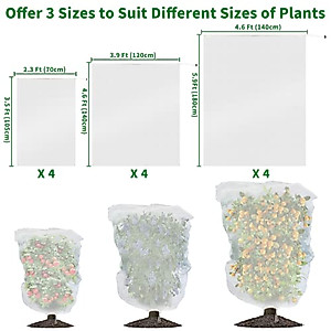 Evoio 4 Pack Garden Plant Fruits Blueberry Bushes Protection Netting Covers Bags with Drawstring, 3.5 Ft x 2.3 Ft Tomato Protective Cover Garden Plant Netting Barrier Bags for Vegetables Fruits Tree