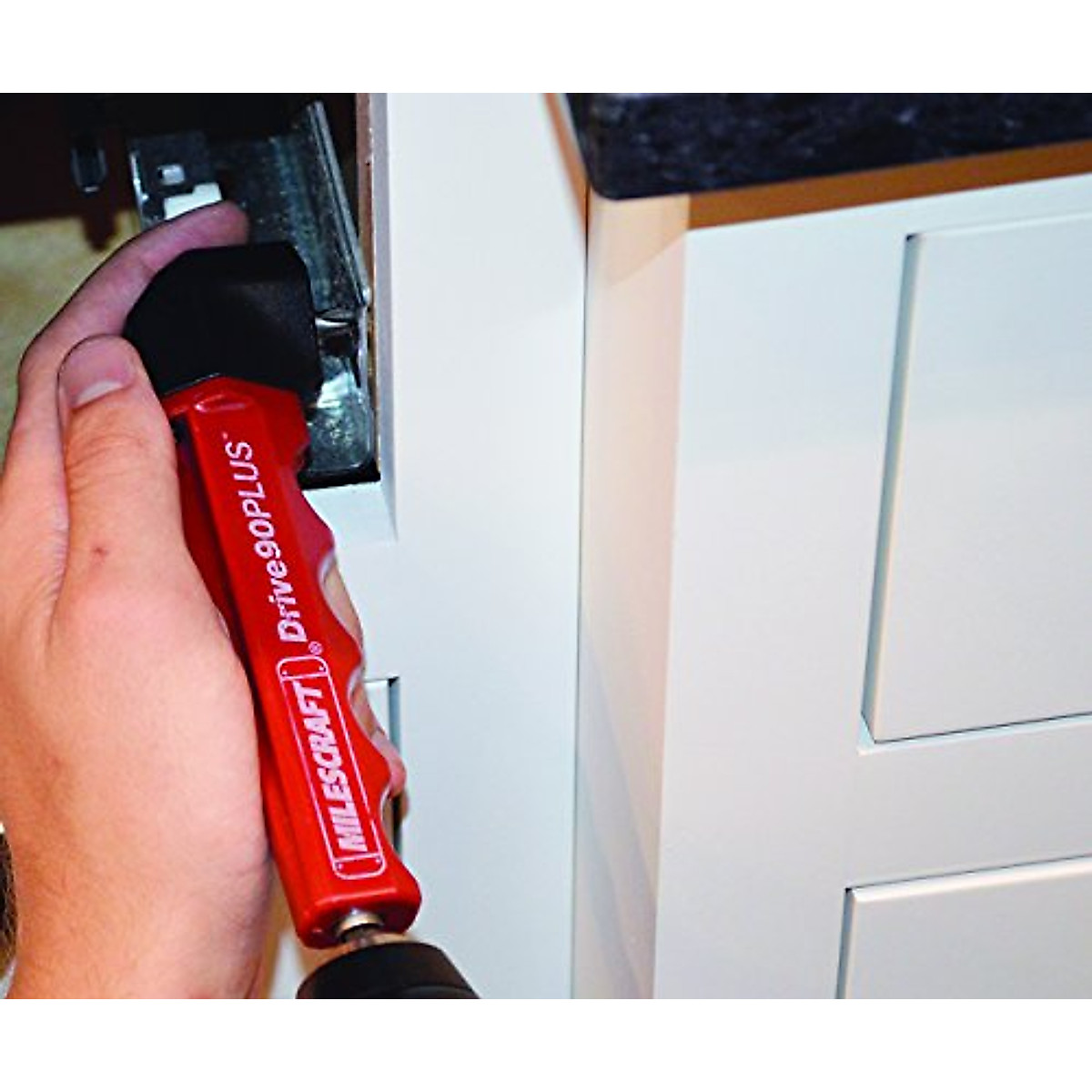 Milescraft 1303 Drive90PLUS Impact Ready Right Angle Drill Attachment - Perfect for Drilling or Driving in Tight Spaces - Minimum Reach of 1.5 in. - Accepts Most 1/4 in. Hex Accessories
