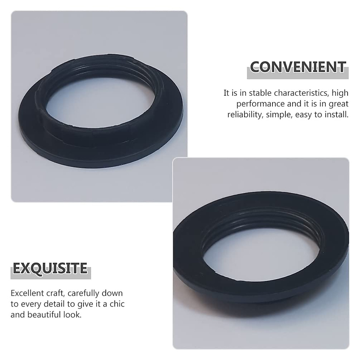 Beaupretty 50pcs E27 Lamp Fixed Ring Lamp Shade Collar Ring Lock Socket Replacement Adapter Ring Retaining Rings for Light Fixture Lamp Socket Retainer Ring Light Socket Ring Lamp Head Lamps