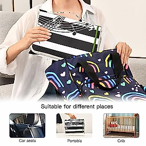 Daisies Portable Baby Changing Pad Travel Diaper Changing Table Mat Foldable Waterproof Changing Station with Built-in Pillow for Unisex Baby Gifts Newborn