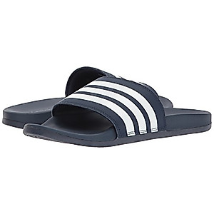 adidas Women's Adilette Comfort Slides Sandal, Collegiate Navy/White/Collegiate Navy, 8
