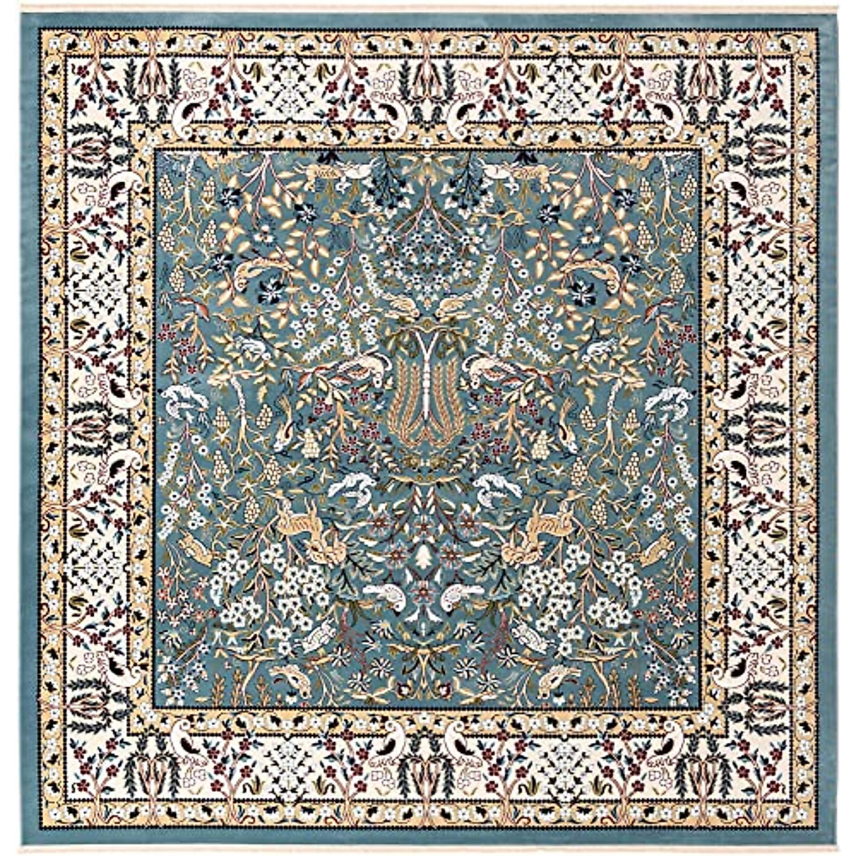 Unique Loom Narenj Collection Area Rug - Bristol (10' Square, Blue/Beige)