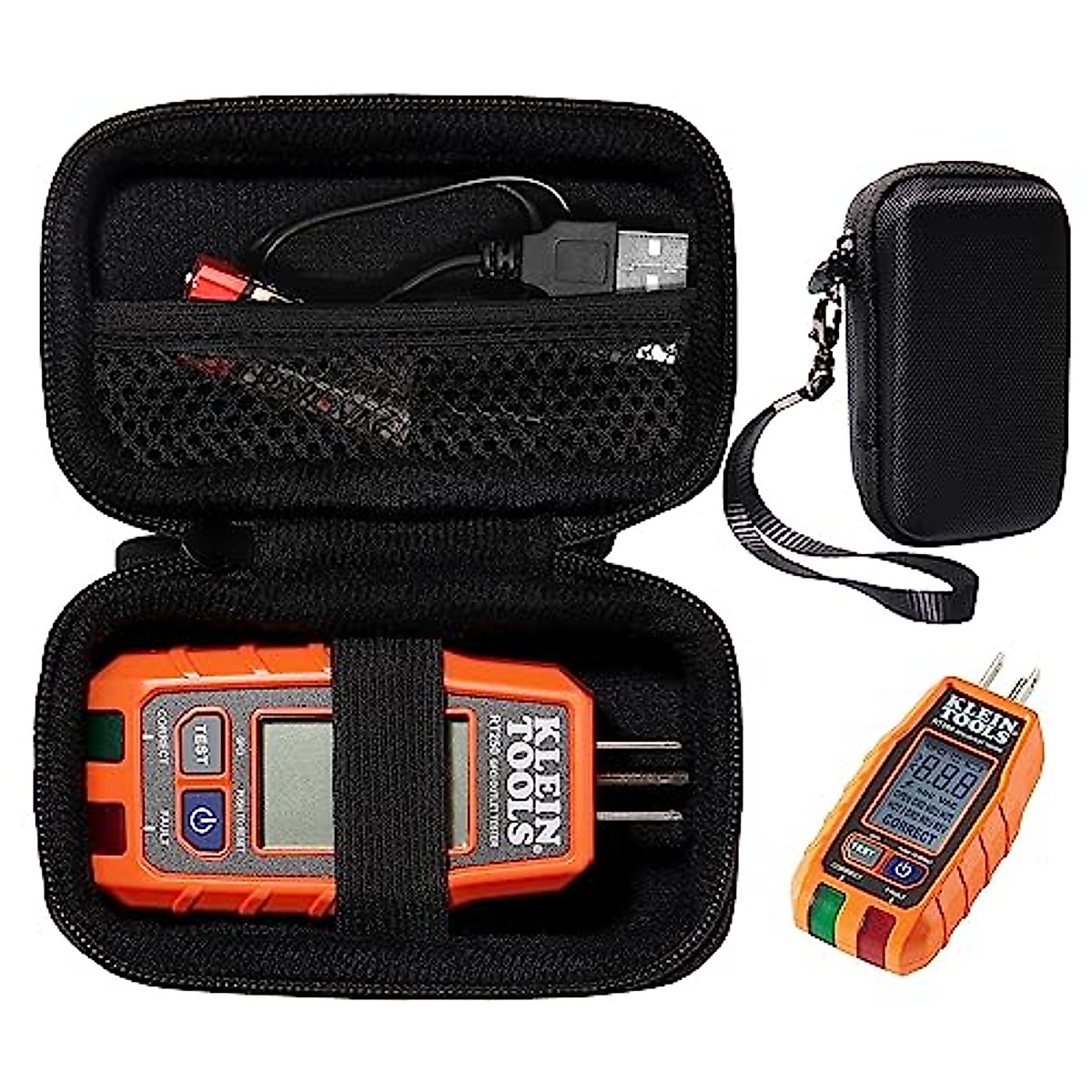 CaseSack case compactable with Klein Tools RT250 GFCI Receptacle Tester
