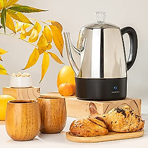 Mixpresso Electric Percolator Coffee Pot | Stainless Steel Coffee Maker | Percolator Electric Pot - 4 Cups Stainless Steel Percolator With Coffee Basket