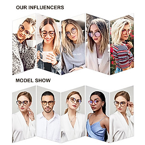 SOJOS Retro Round TR90 Blue Light Reading Glasses Womens Mens Readers Computer Glasses Eyewear Frame SJ9001, Bright Leopard Frame 0.00 x