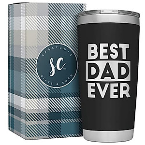 SassyCups Best Dad Ever Tumbler - Dad Gifts Cup - Best Dad Ever Mug - Fathers Day Gifts For Dad From Son, Daughter, Kids - Worlds Best Dad Mug