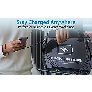 Chargetech S9 Power Stand Charging Station Hub - Charging Station for iPhone, iPad, Lightning Cable - Android Cell Phone Charger, Tablets, USB Type-C - Charges Up to 8 Devices