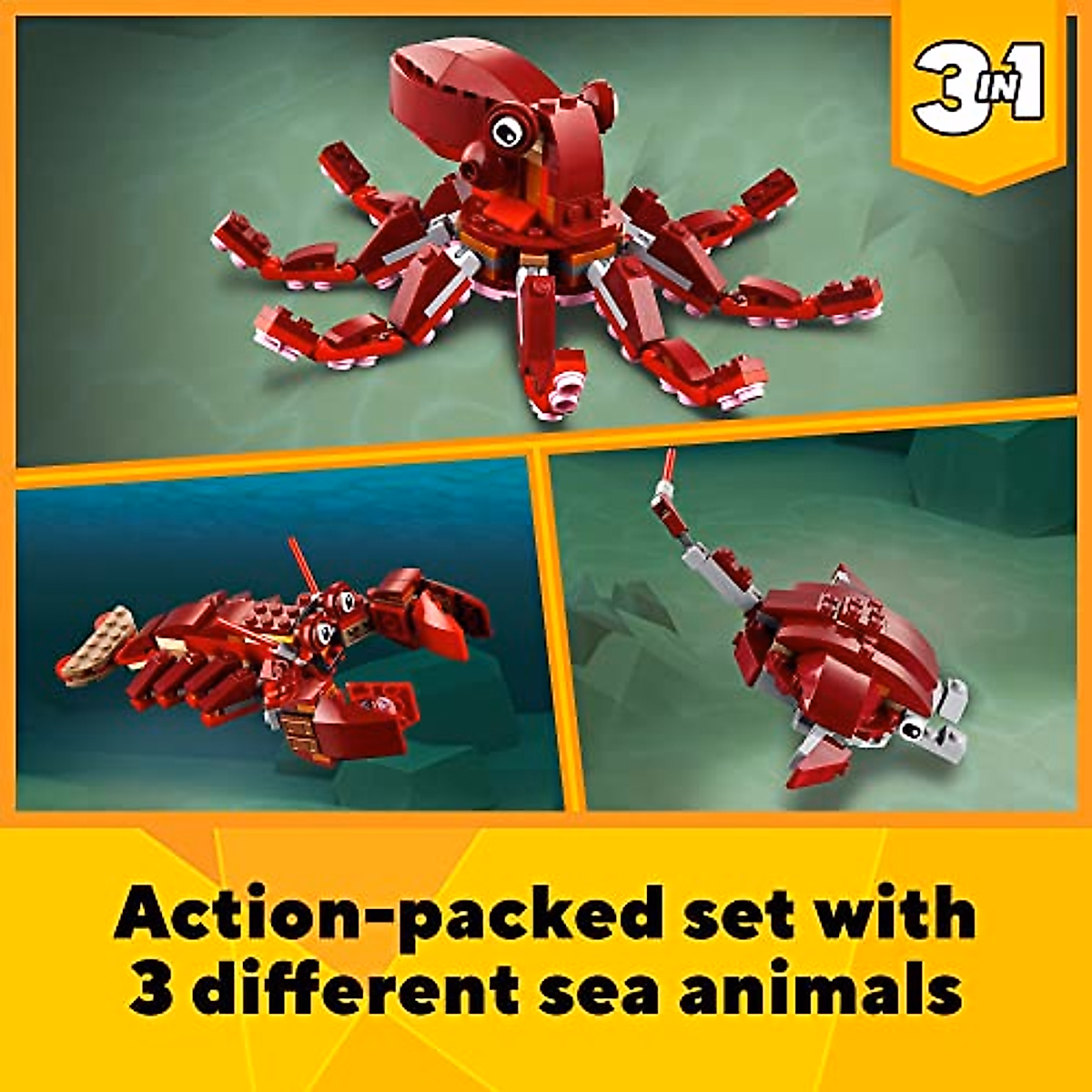LEGO Creator 3in1 Sunken Treasure Mission 31130 Building Toy Set for Kids, Boys, and Girls Ages 8+ (522 Pieces)