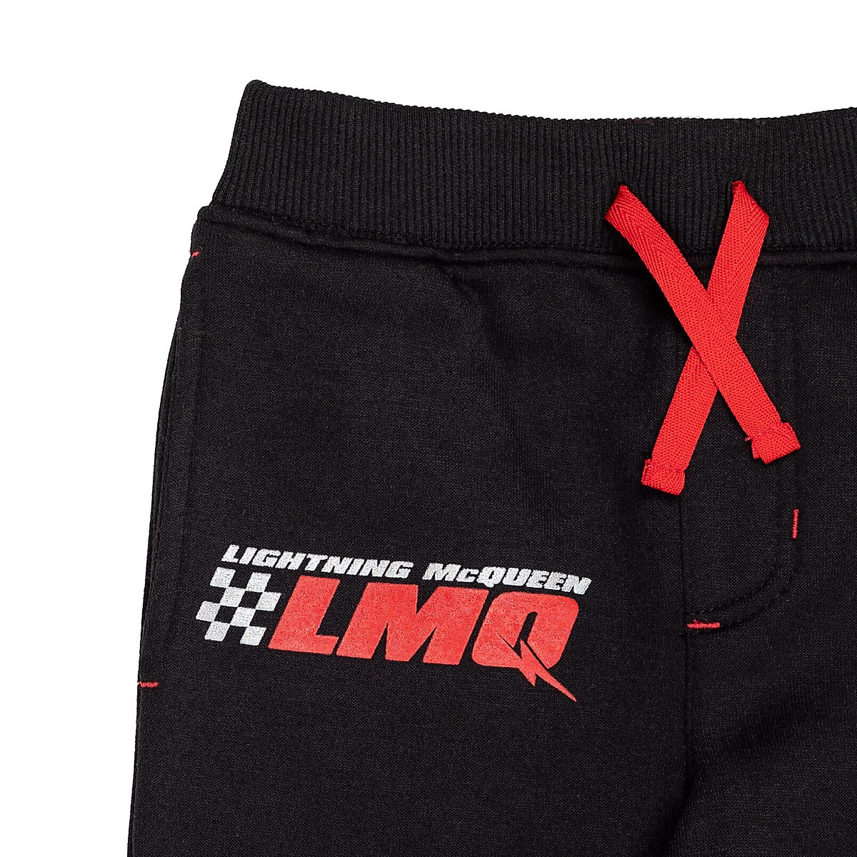 Disney Pixar Cars Lightning McQueen Toddler Boys Fleece 2 Pack Jogger Pants Red/Black 3T