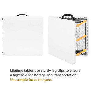 Lifetime 4432 4-Foot Half Adjustable Folding Table, Almond