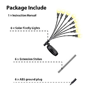 BOSSERN 2023 Solar Garden Lights, 6 Pack Solar Firefly Lights, Solar Christmas Lights Outdoor Waterproof, Solar Twinkle Swaying Fairy Light for Pathway Yard Garden Christmas Decoration (Warm White)