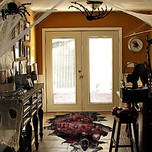3D Halloween Wall Decals Floor Sticker Skeleton Zombie Pumpkin Removable Wall Decals Halloween Wall Window Stickers for Home Office Party Decors