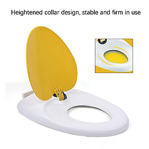 DNYSYSJ Toilet Seat with Built-in Child Seat, V-Type Toddlers/Adult Toilet Seat, Potty Training Seat (V type 1/Yellow)