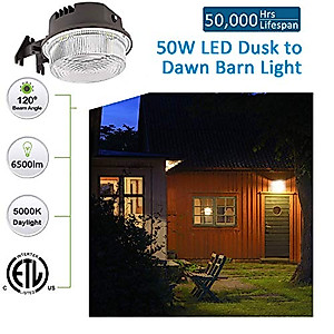 SZGMJIA 1pk Dusk to Dawn 70w LED Barn Light and 2pk Dusk to Dawn 50w LED Barn Lights
