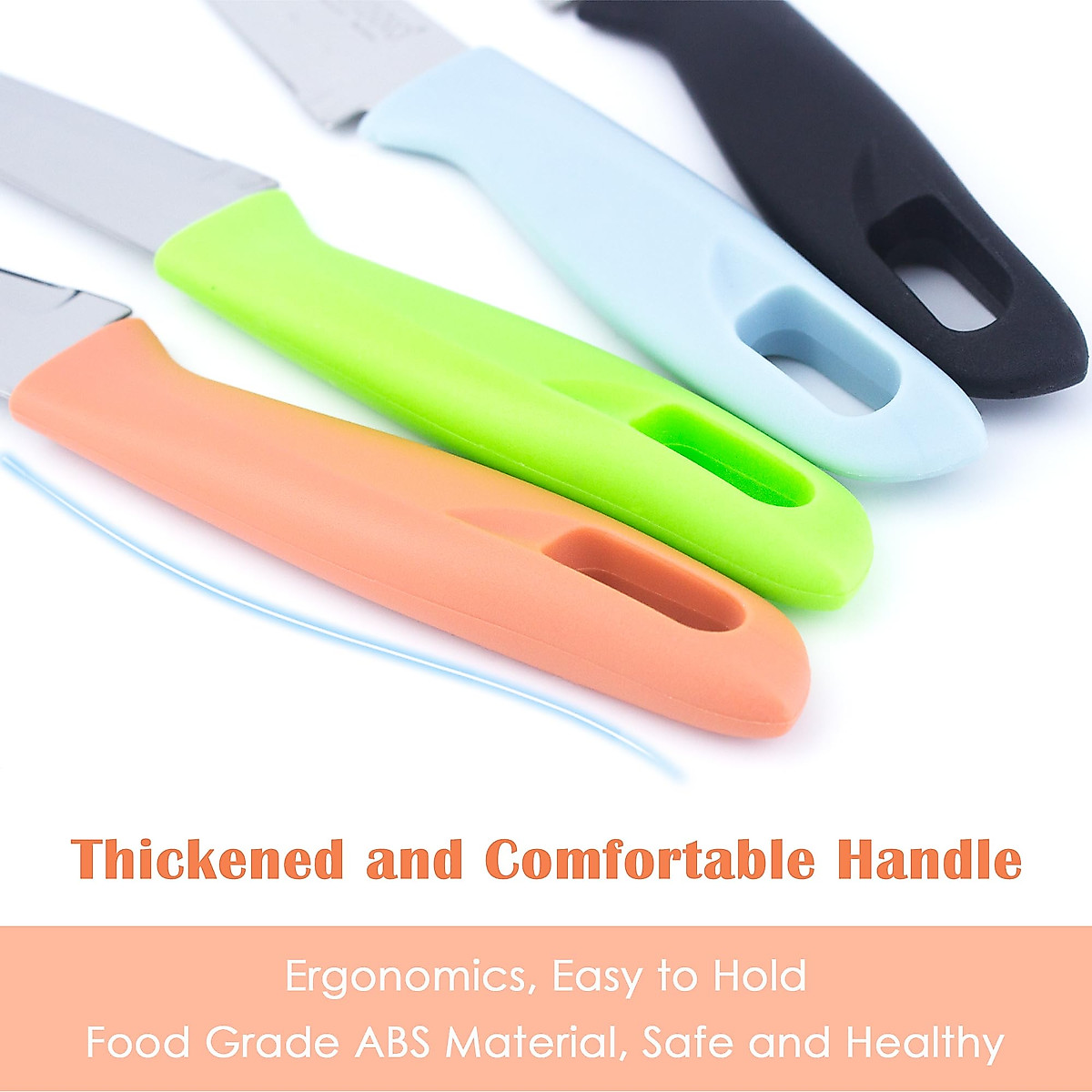 EANINNO Paring Knife Set-4 Paring Knives 4 Cover, Upgraded 3.8 inch Small Peeling Fruit Knife Stainless Steel Kitchen Sharp Cutting Vegetable with Sheath Thickened Blade Handle