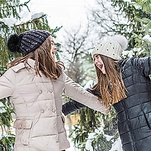 Fur Pom Poms for Hats, 6PCS 4 Inch Faux Fur Pom Pom Balls Fluffy Pompoms for Crafts with Elastic Loop 3 Colors for Keychains Scarves Gloves Bags Knitting Supplies