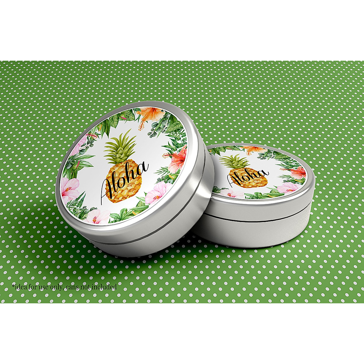 Watercolor Pineapple Aloha Thank You Sticker Labels, 40 2" Party Circle Stickers by AmandaCreation, Great for Party Favors, Envelope Seals & Goodie Bags