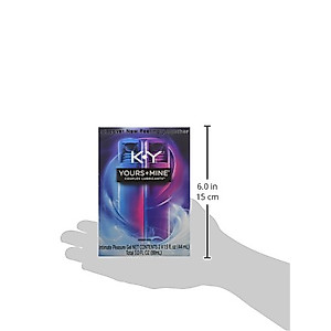 K-Y Yours + Mine Couples Lubricant, Adult Toy Friendly Personal Lubricant & Intimate Gel for Couples, Men, Women, Sex Lube, Clear, 2 x 1.5 Fl Oz, 2 count (Pack of 1)